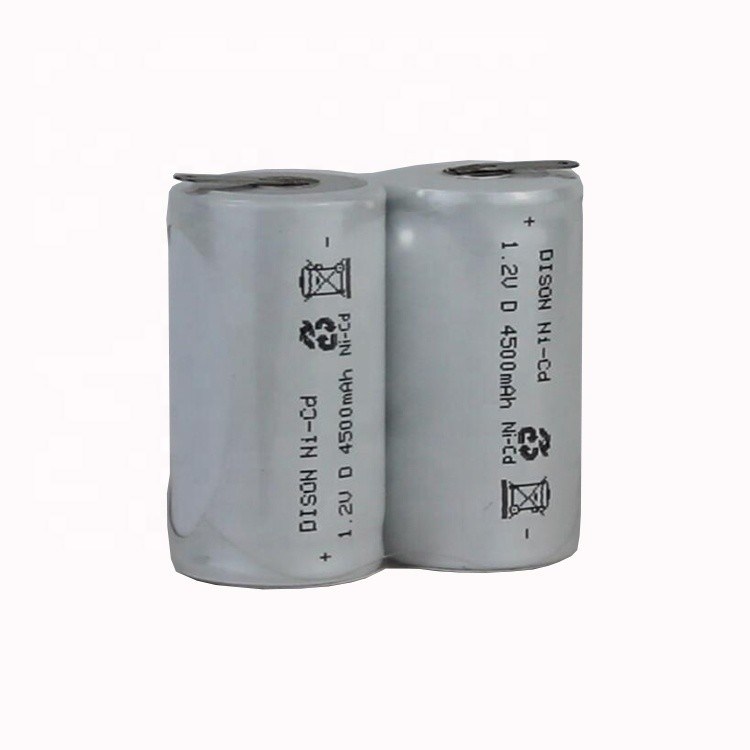High Temperature NiCd D 2.4v 4.5Ah Rechargeable NiCd Battery Pack 500 ...